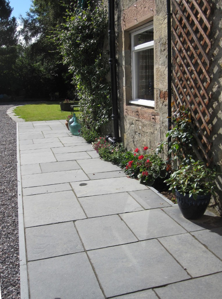Limestone paving with granite edge - Highland Stonecraft